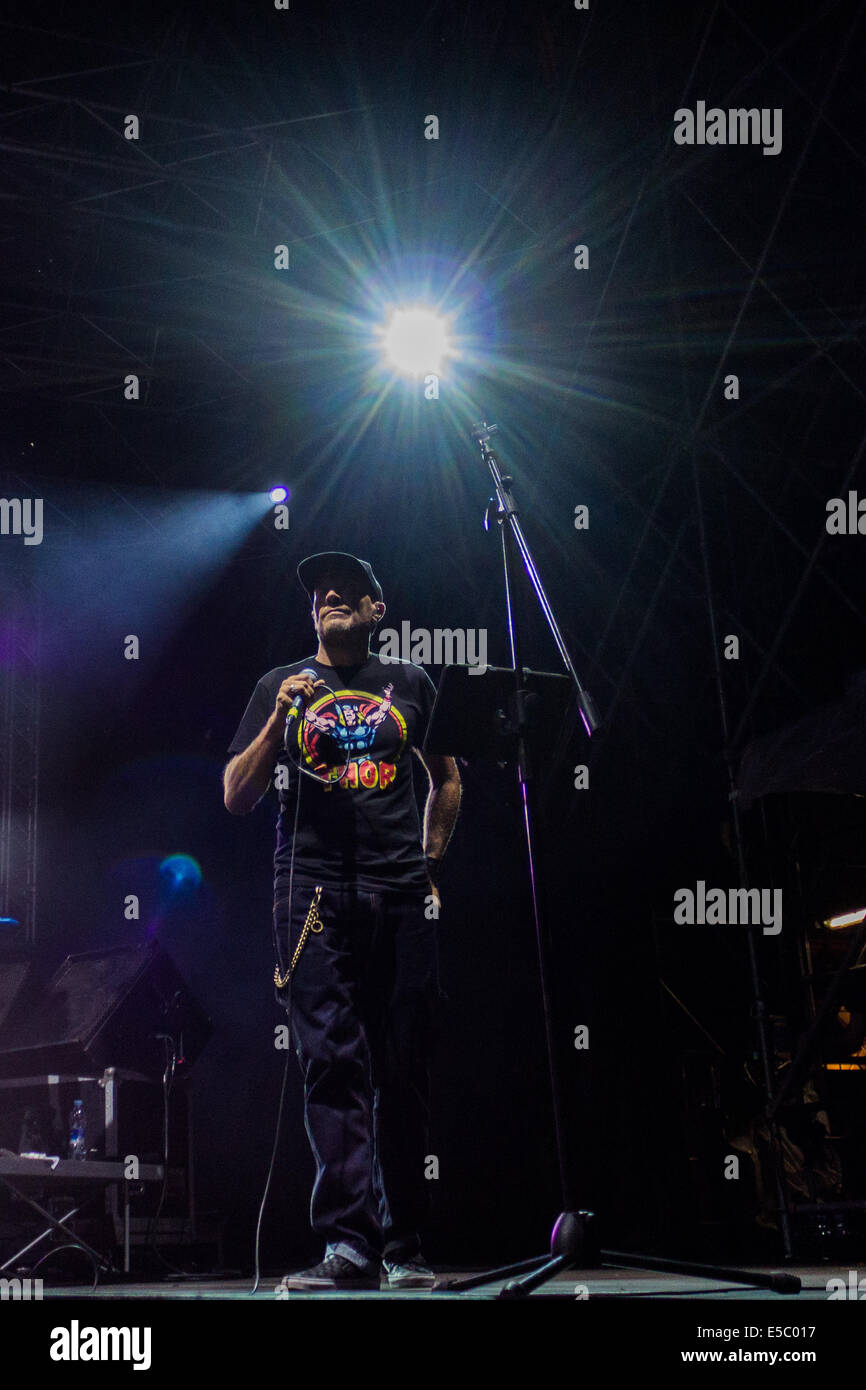 Turin, Italy. 26th July, 2014. I Cani, the musical project of roman ...