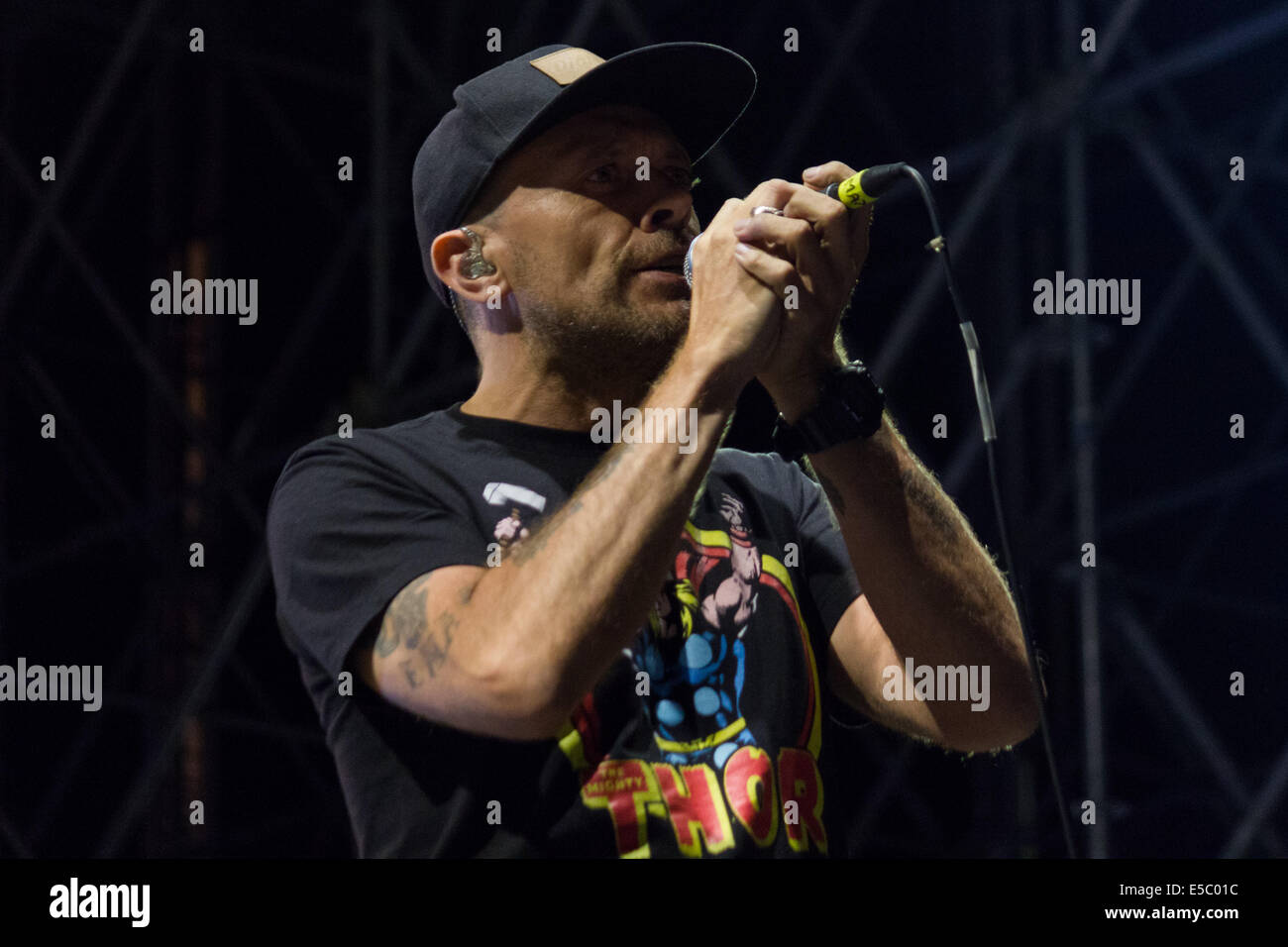 Turin, Italy. 26th July, 2014. I Cani, the musical project of roman ...