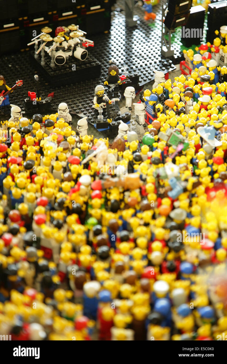 York, UK, 27 July 2014. A Lego version of rock band Metallica play a ...