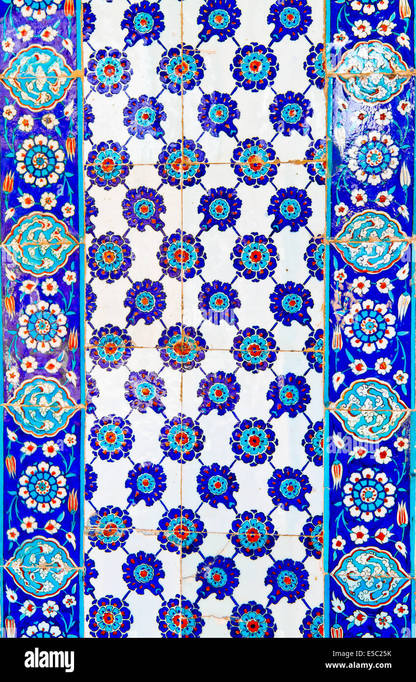 Handmade Turkish Blue Tile Stock Photo - Alamy