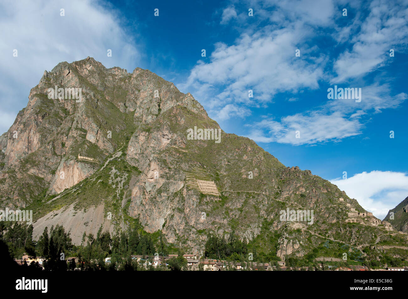 A view of the Peruvian mountain view near the Urubamba Province Stock ...