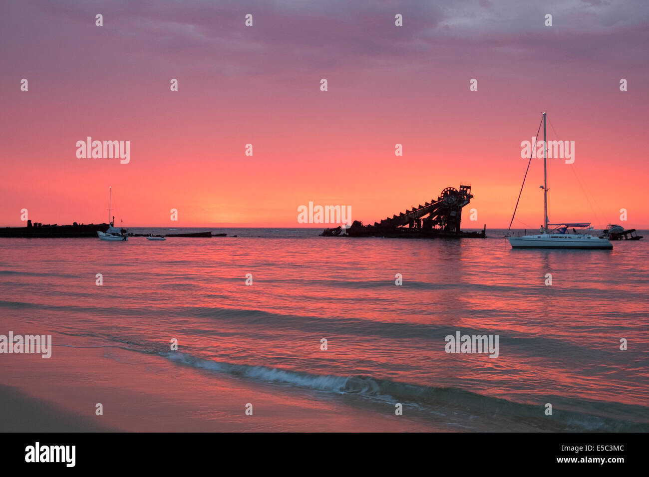 Sunset at Tangalooma Wrecks, Moreton Island Stock Photo - Alamy