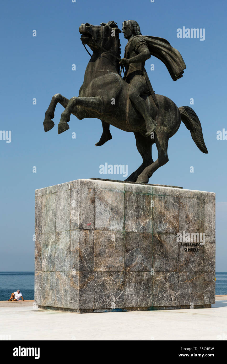 Alexander the Great statue at the seafront of Thessaloniki, Greece ...