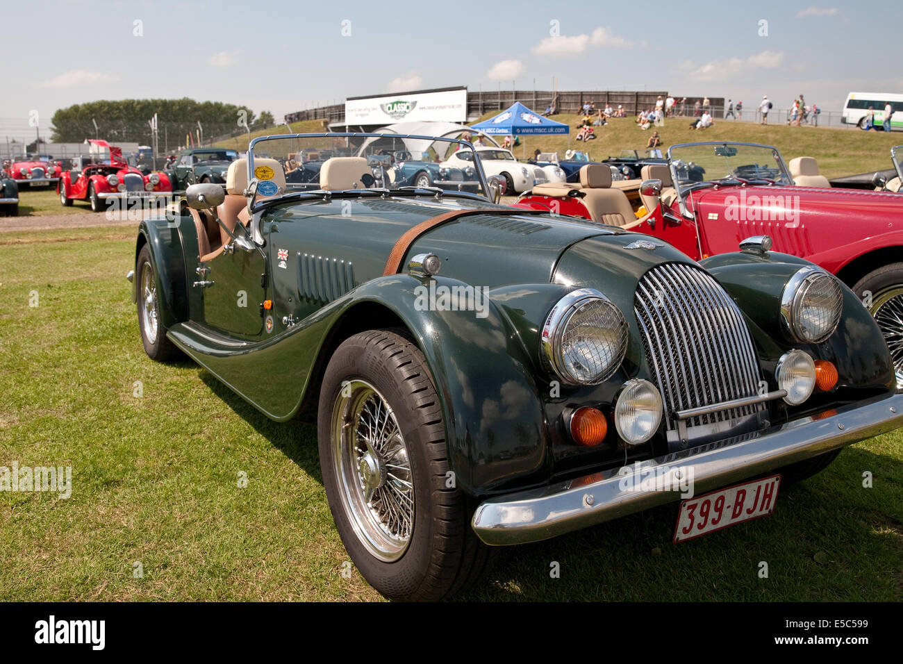 Green Morgan car on show at Silverstone Classic car Day Stock Photo - Alamy