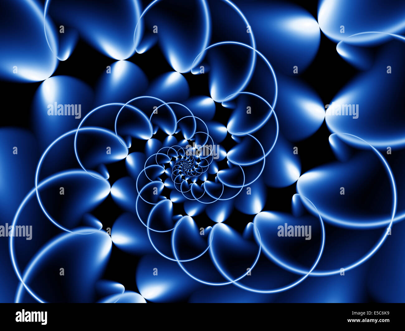 Digital Blue Spiral Art Background Stock Photo - Alamy