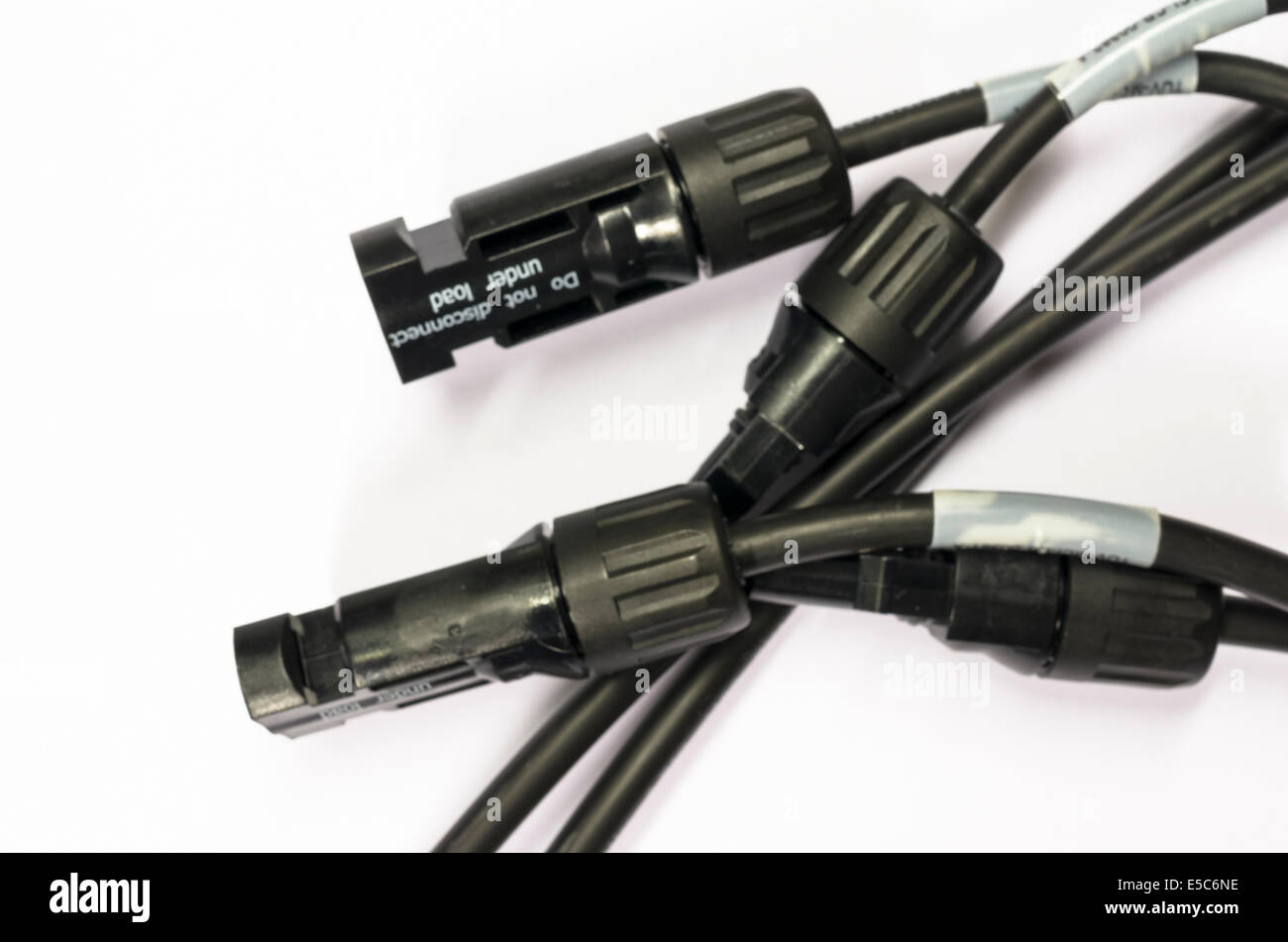 solar panel optimizing module connection cables close up Stock Photo ...