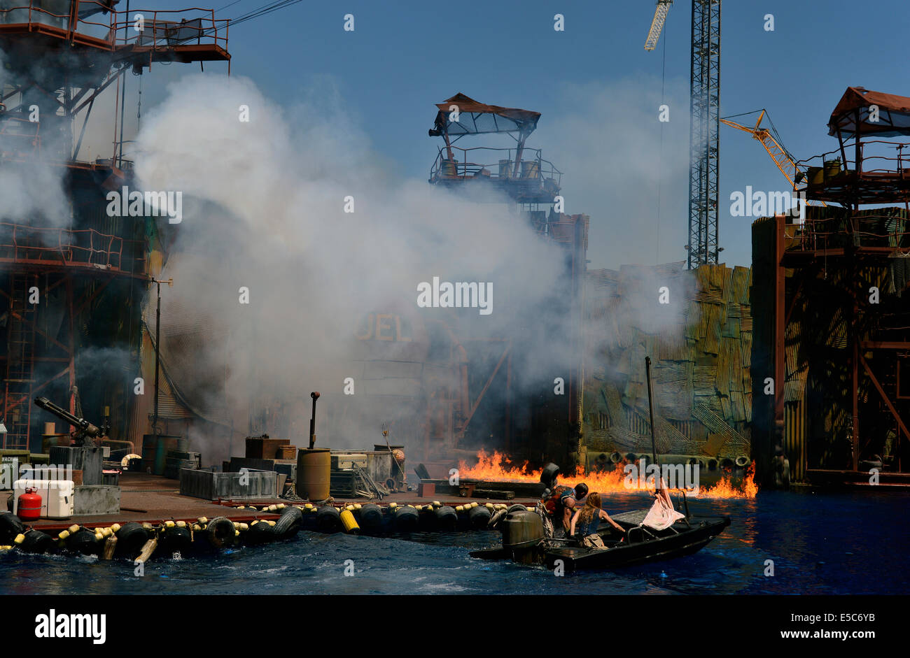 The Waterworld show at Universal Studios in Los Angeles, California ...