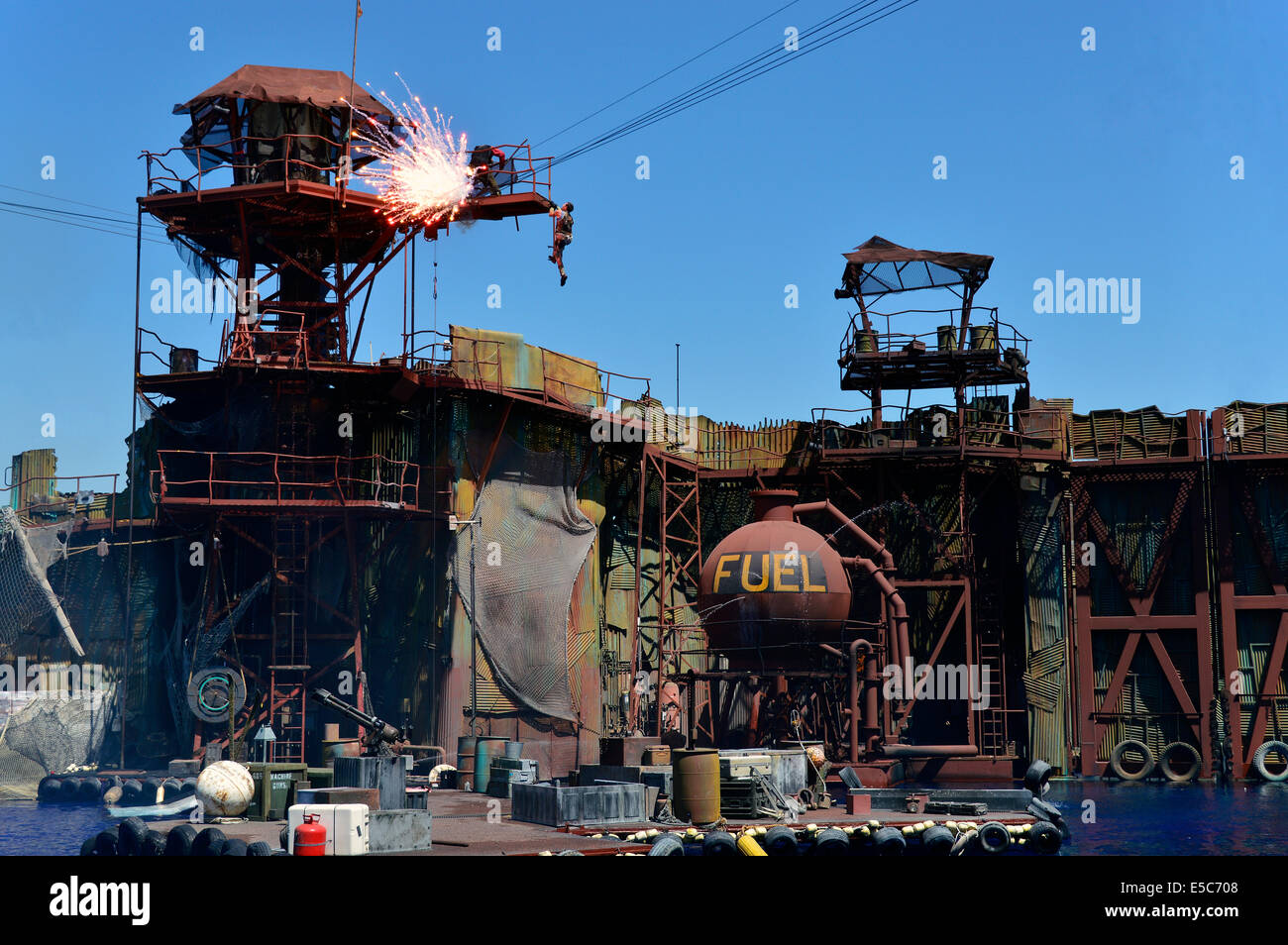 The Waterworld show at Universal Studios in Los Angeles, California ...