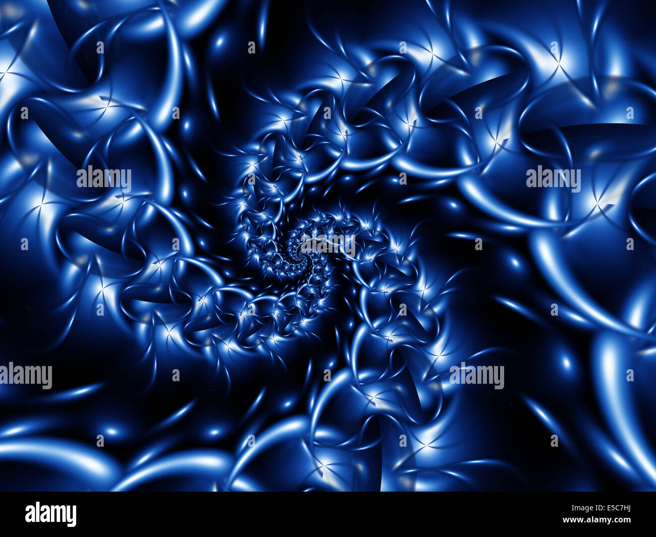 Digital Blue Spiral Art Background Stock Photo - Alamy