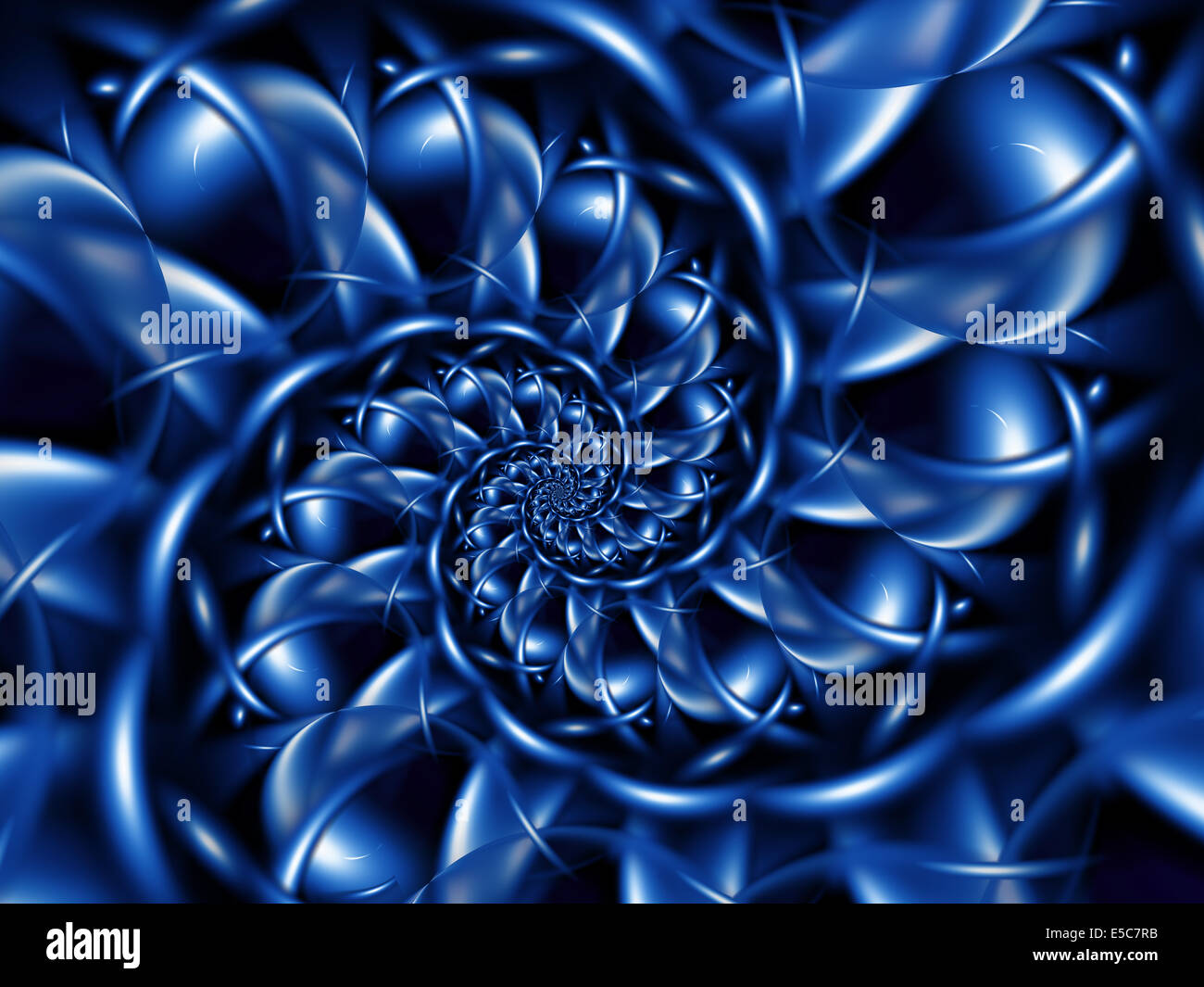 Digital Blue Spiral Art Background Stock Photo - Alamy