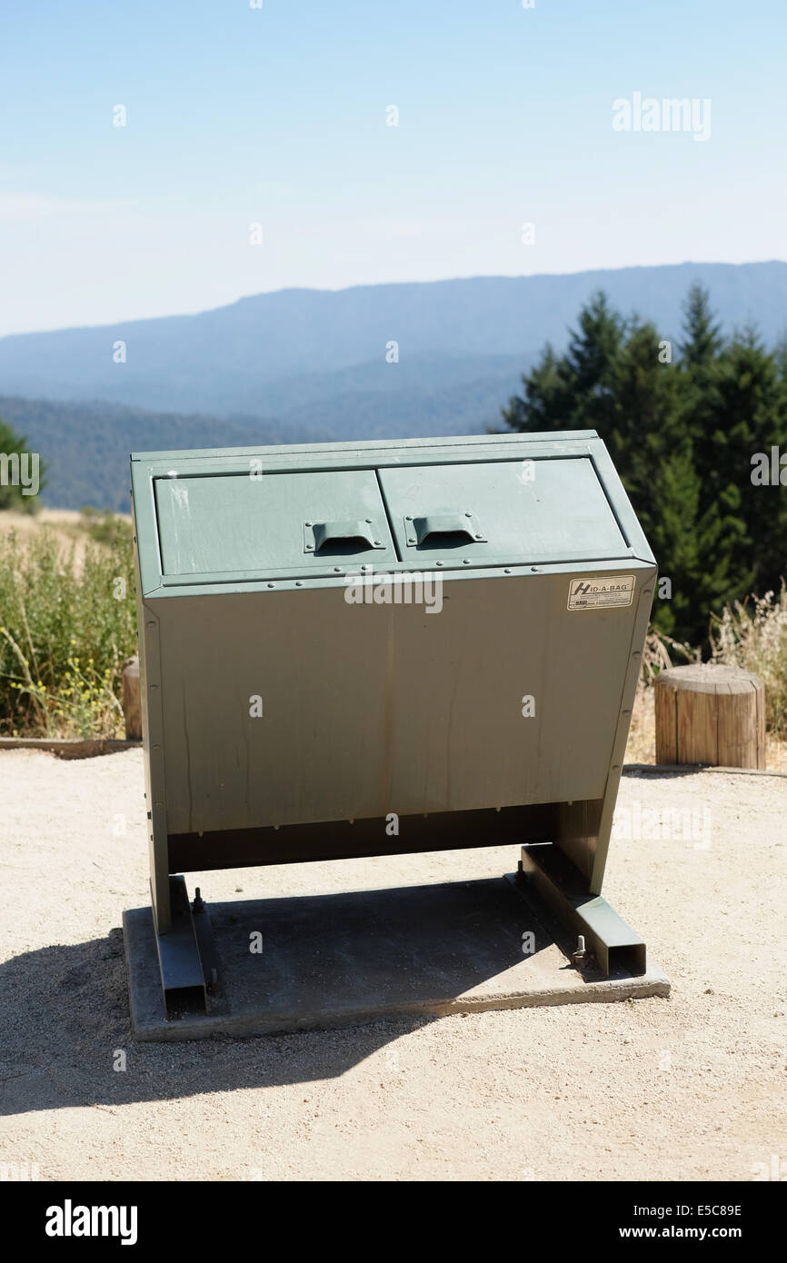Bear safe trash receptacle. Bear safe trash can Stock Photo - Alamy