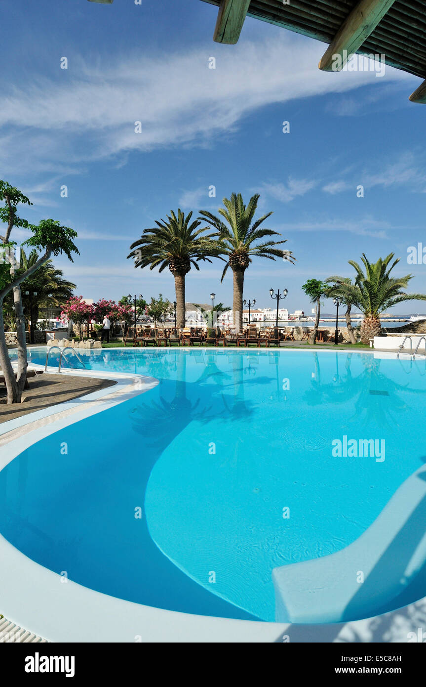 Swimming pool at the Hotel Leto Mykonos Greece Stock Photo - Alamy