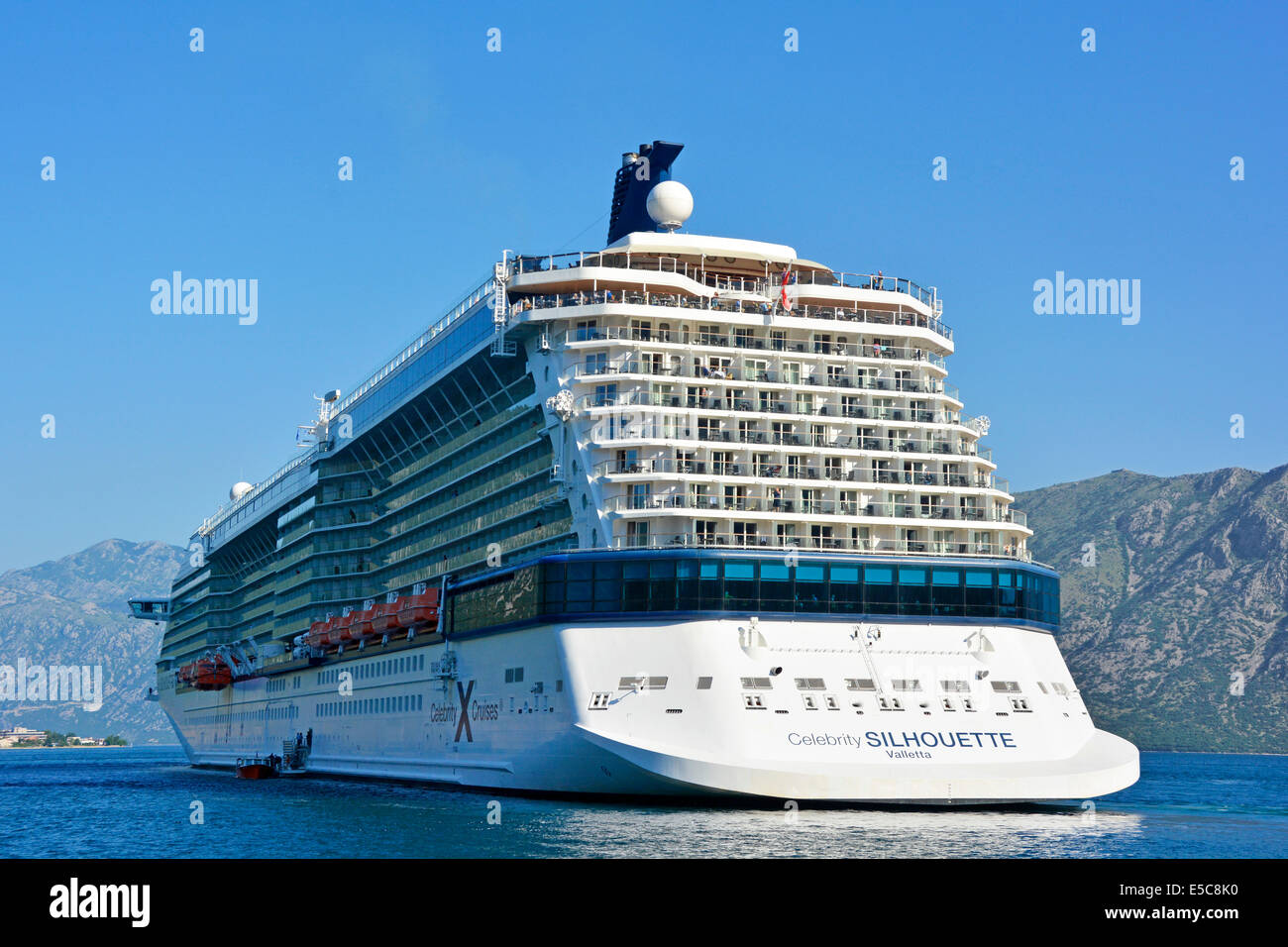 Stern view balconies of Celebrity Cruises Silhouette cruise ship liner ...