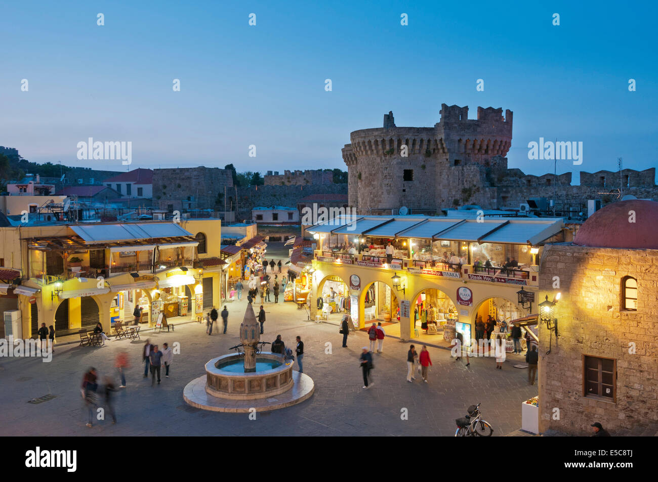 Hippocrates Square Rhodes old town Rhodes Greece Stock Photo - Alamy