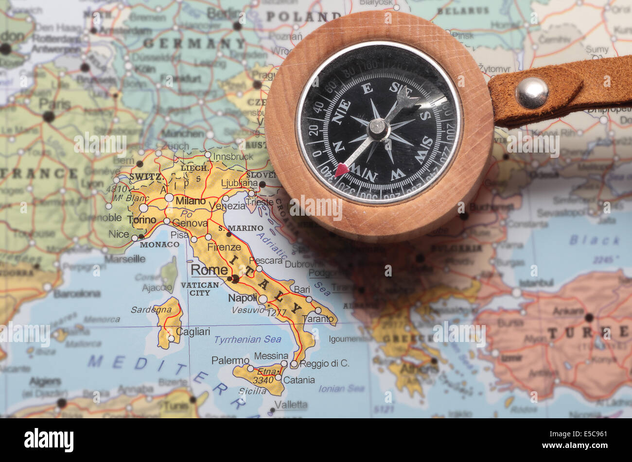 Compass on map pointing italy hi-res stock photography and images - Alamy Compass on map pointing italy hi-res stock photography and images - Alamy
