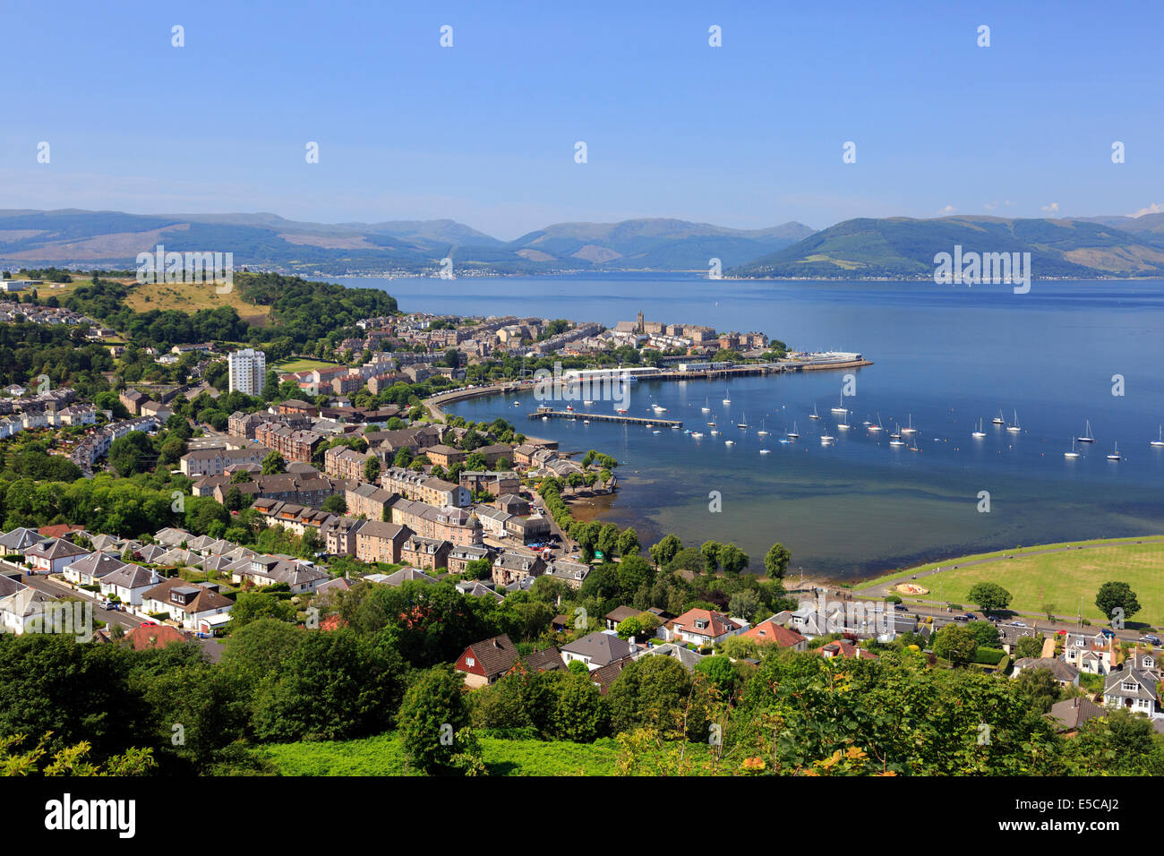 View west across the Firth of Clyde from Lyle Hill Greenock, over the ...