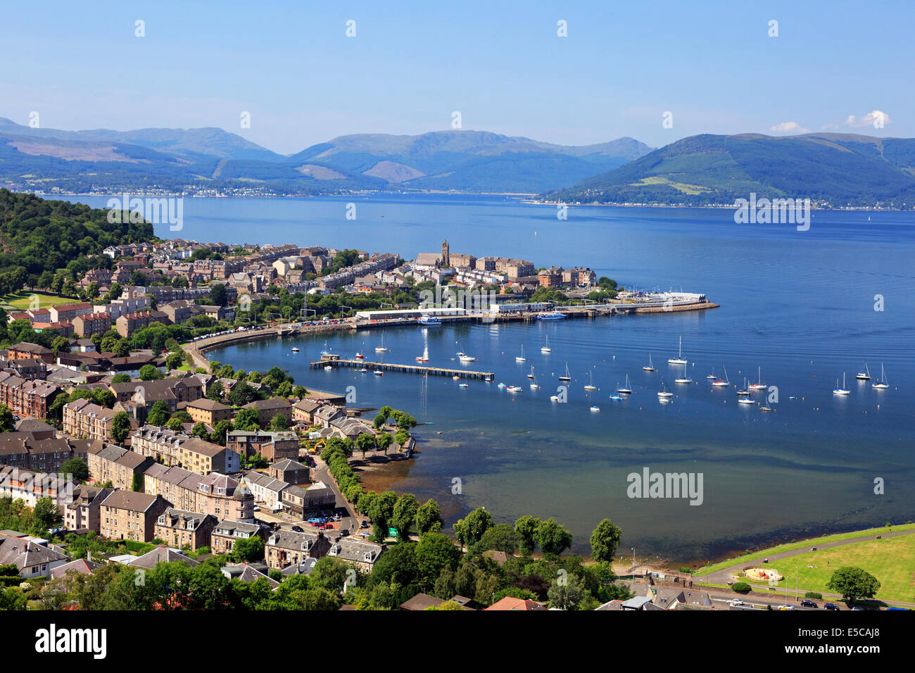 View west across the Firth of Clyde from Lyle Hill Greenock, over the ...