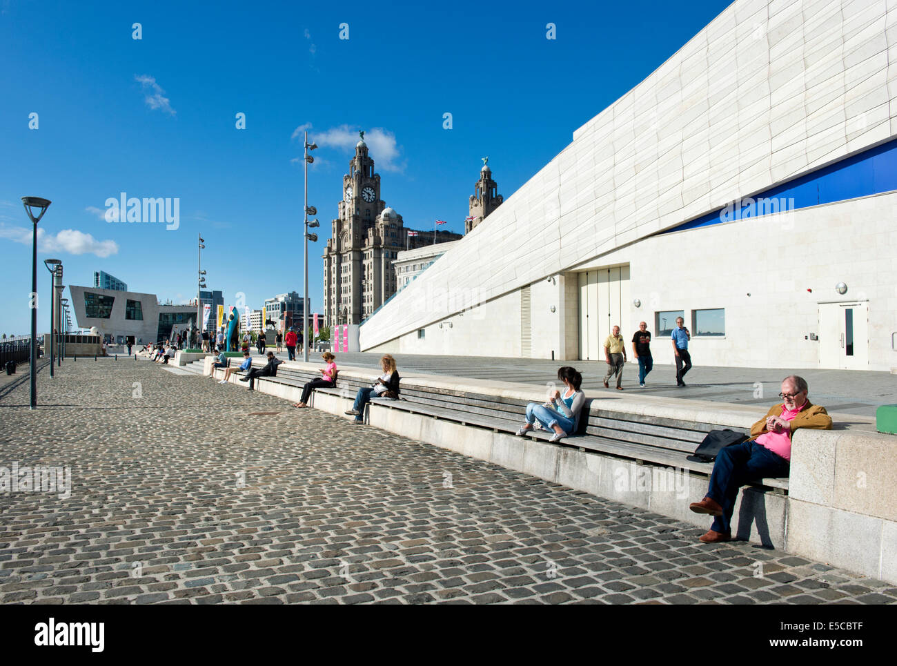 People relaxing on a Summer evening on the waterfront, City of ...