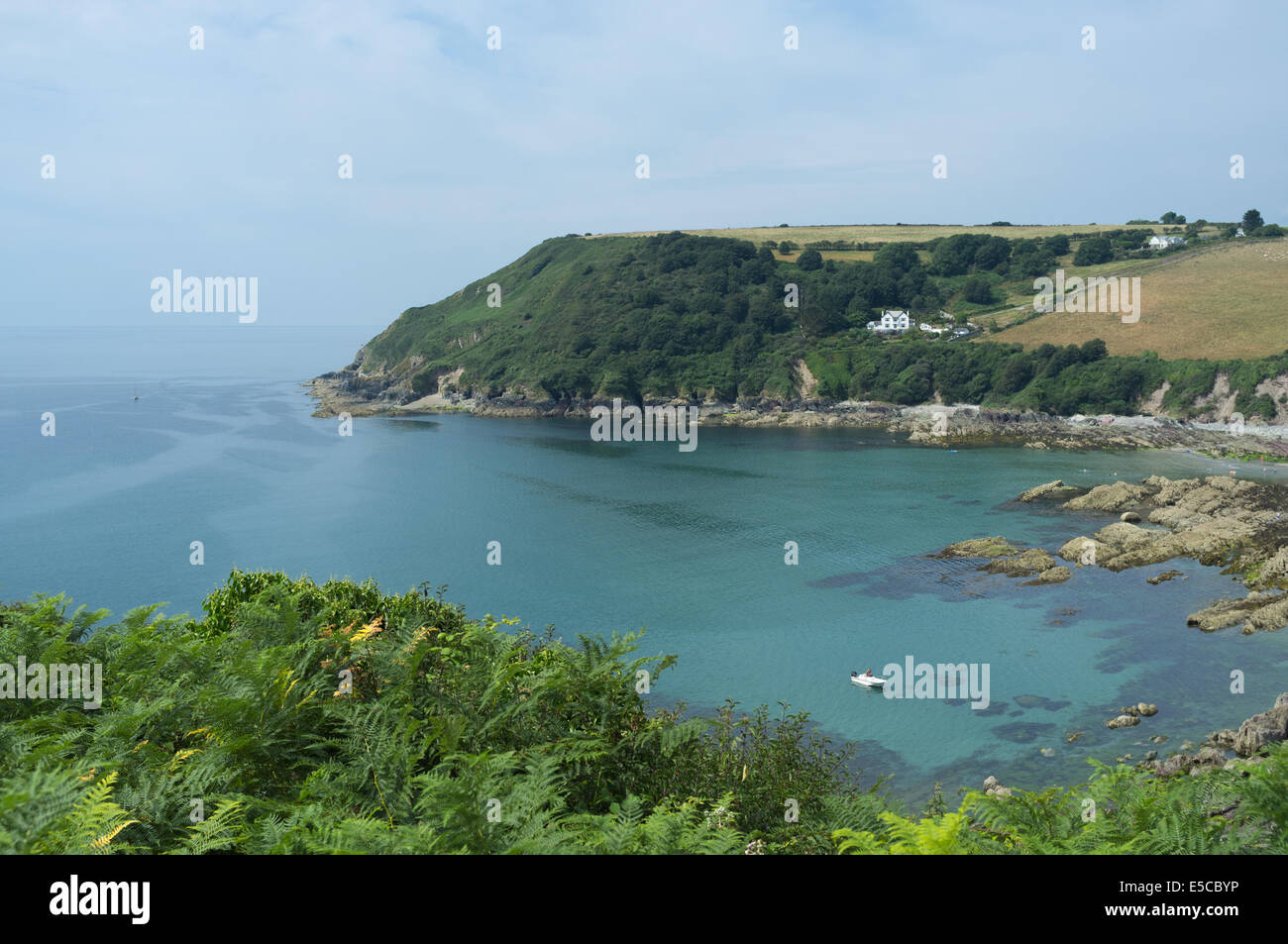 Looking towards Talland Bay from the South West Coast path in South ...
