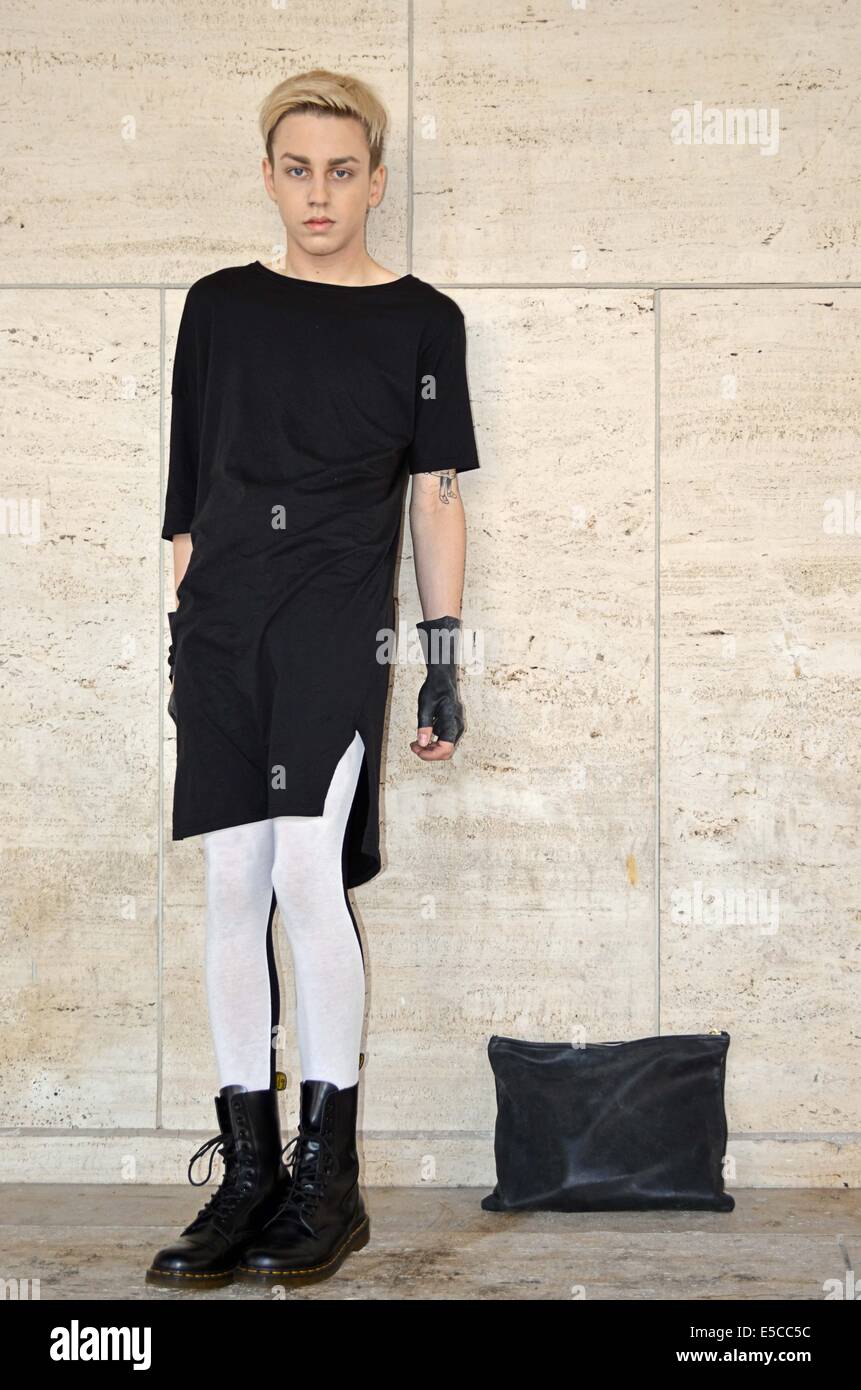 Portrait of an aspiring model at Fashion Week at Lincoln Center in New ...