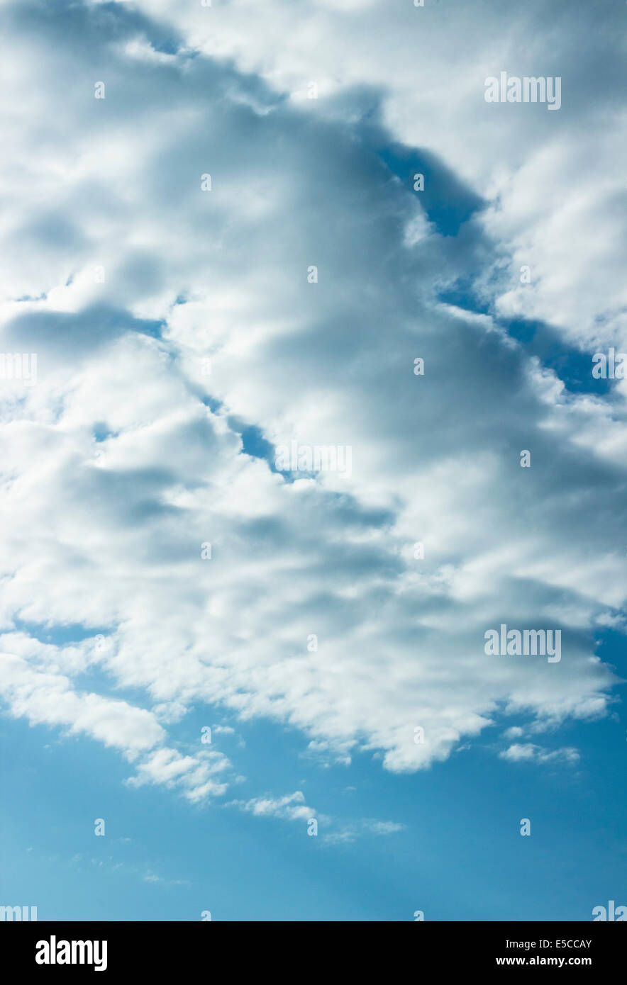 blue summer sky and soft striped clouds Stock Photo - Alamy