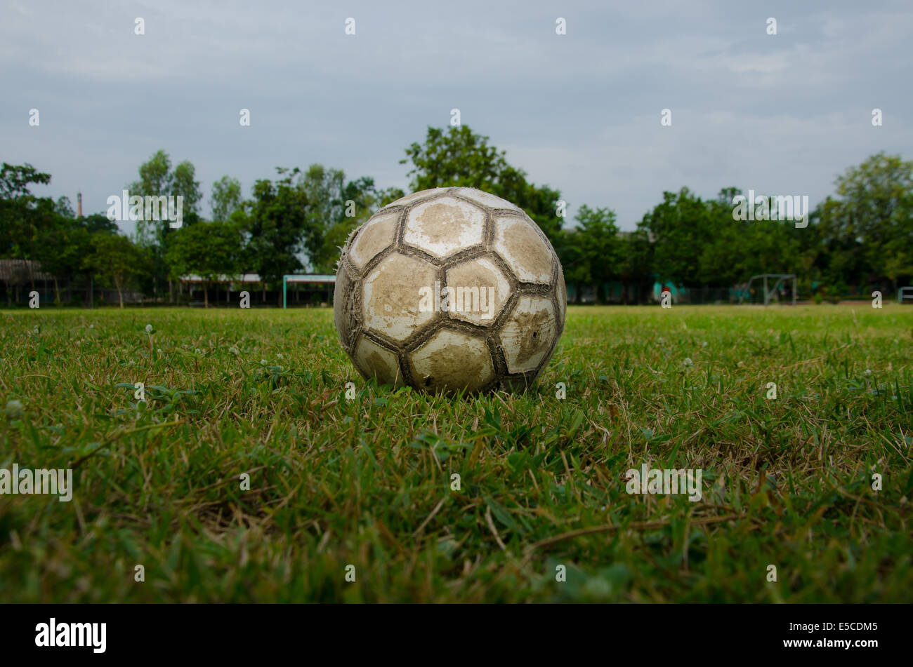old soccer on field for play Stock Photo - Alamy