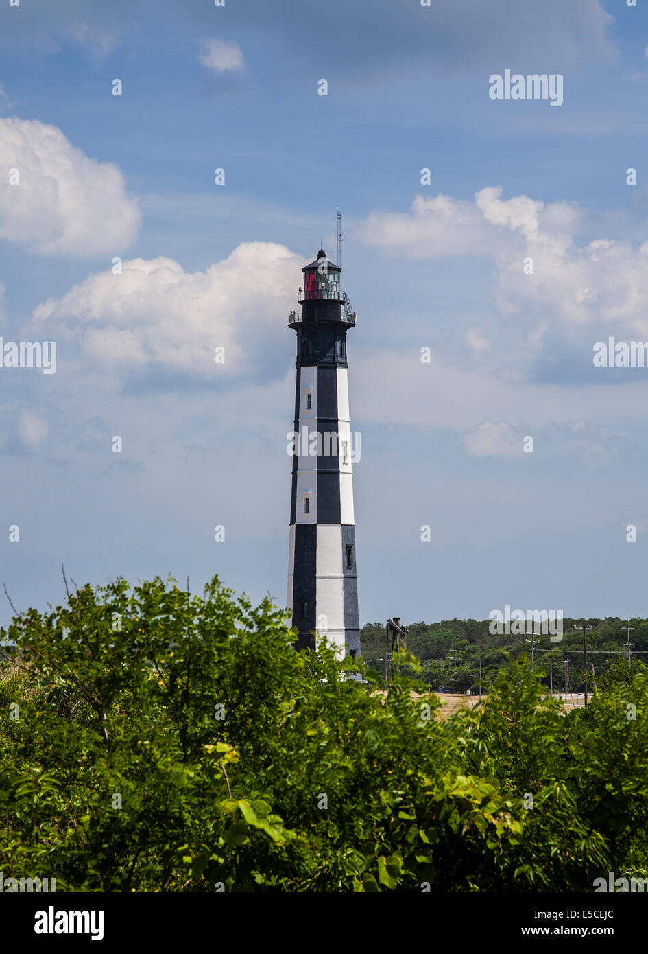 Cape Henry Lighthouse against blue sky , Virginia Beach , Virginia, USA ...
