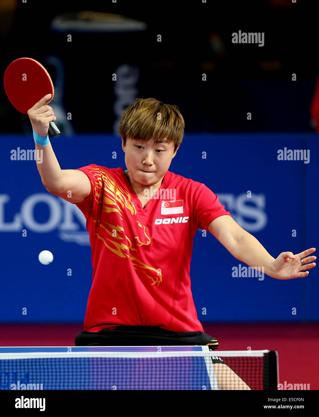 Glasgow, Scotland, UK. 27th July, 2014. Feng Tianwei of Singapore ...
