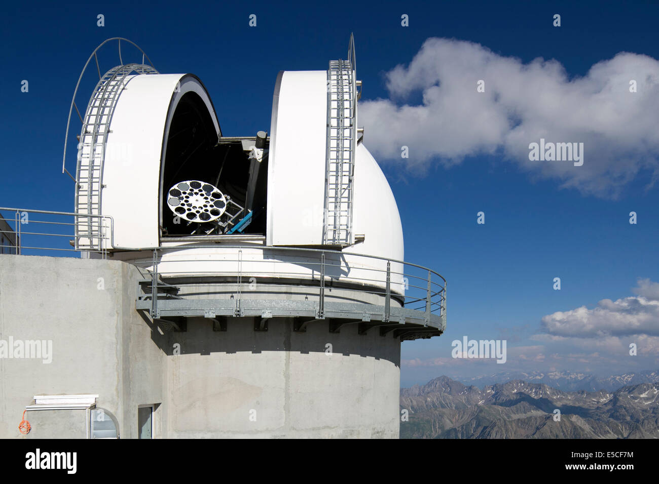 breathtaking view of pyrenees from pic du midi in france with ...