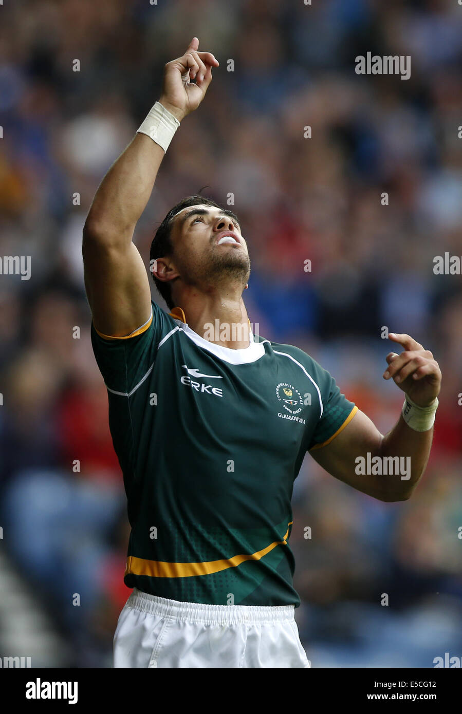 Glasgow, UK. 27th July, 2014. Chris Dry of South Africa celebrates ...