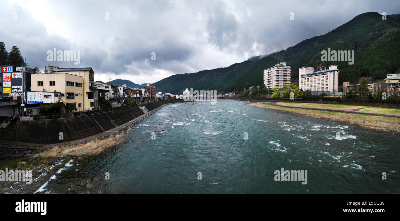 License available at MaximImages.com - Panorama of Hida river and ...