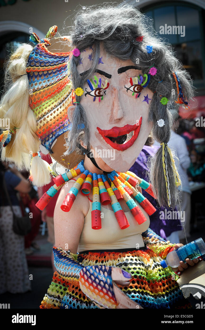 A participant in the 2014 Summer Solstice Parade, Santa Barbara ...