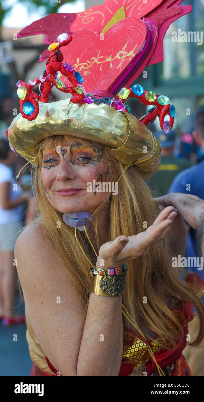 A participant in the 2014 Summer Solstice Parade, Santa Barbara ...