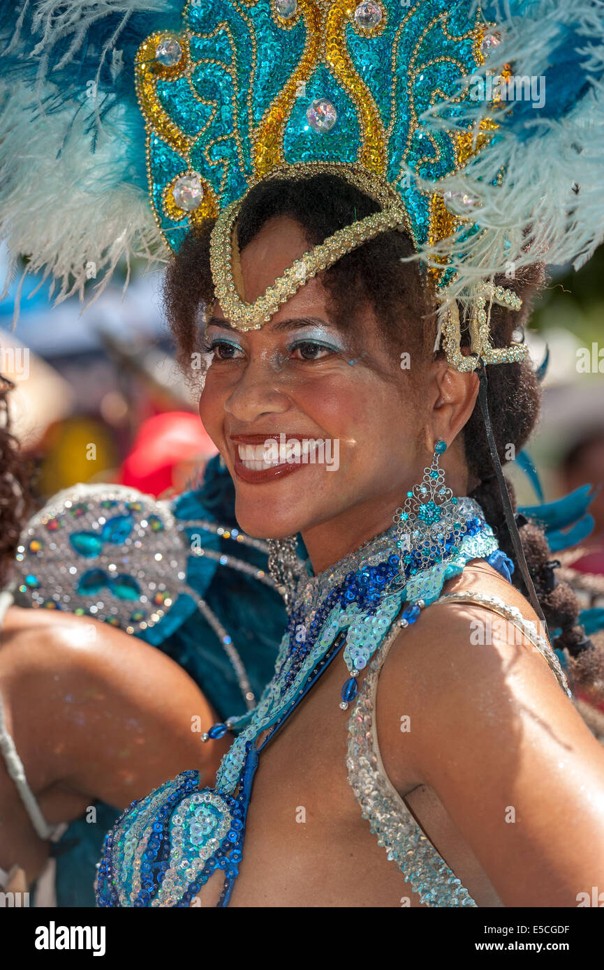 Brazilian samba dancer, flashing a vibrant smile during the 2014 Summer ...
