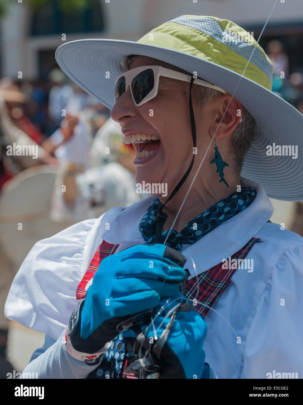 A participant in the 2014 Summer Solstice Parade, Santa Barbara ...