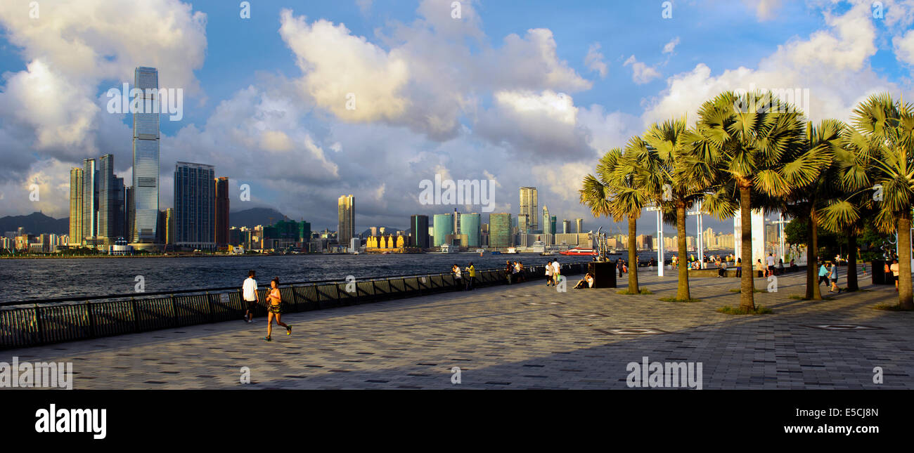 The newly opened Central district harbourfront promenade, Sun Yat Sen ...