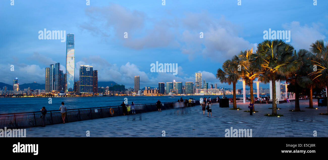 The newly opened Central district harbourfront promenade, Sun Yat Sen ...