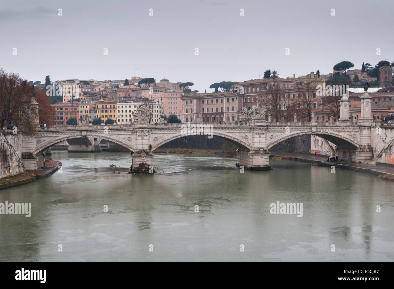 Bridge over the Tiber River, Rome, Italy Stock Photo - Alamy