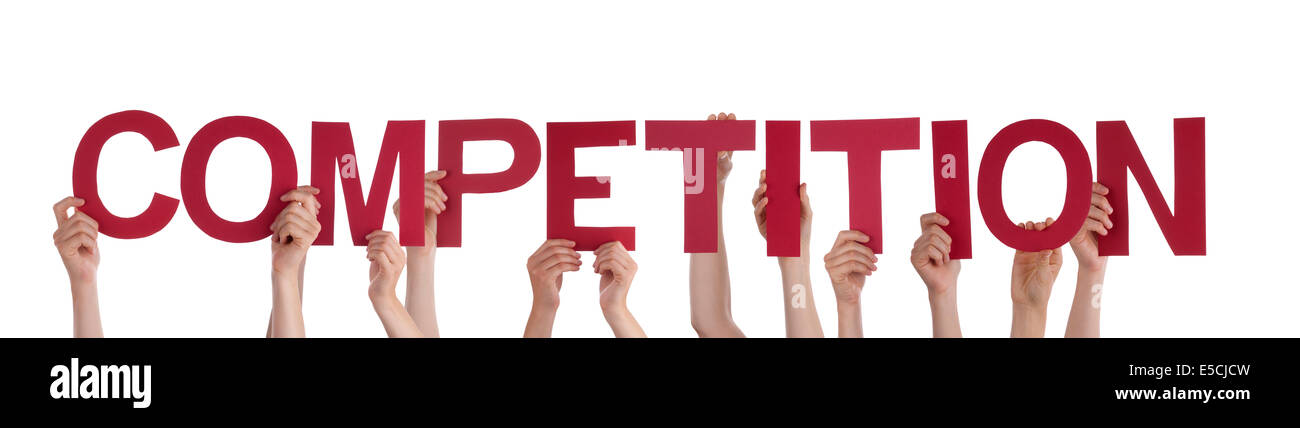 Many People Holding the Word Competition, Isolated Stock Photo - Alamy