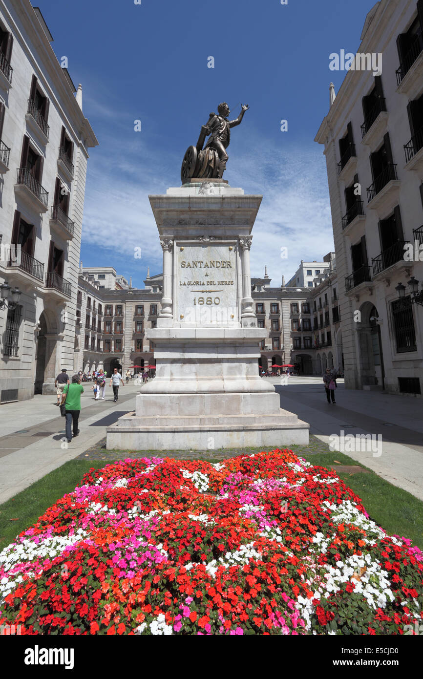 Statue of Cantabrian artillery captain Pedro Velarde y Santillan, hero ...