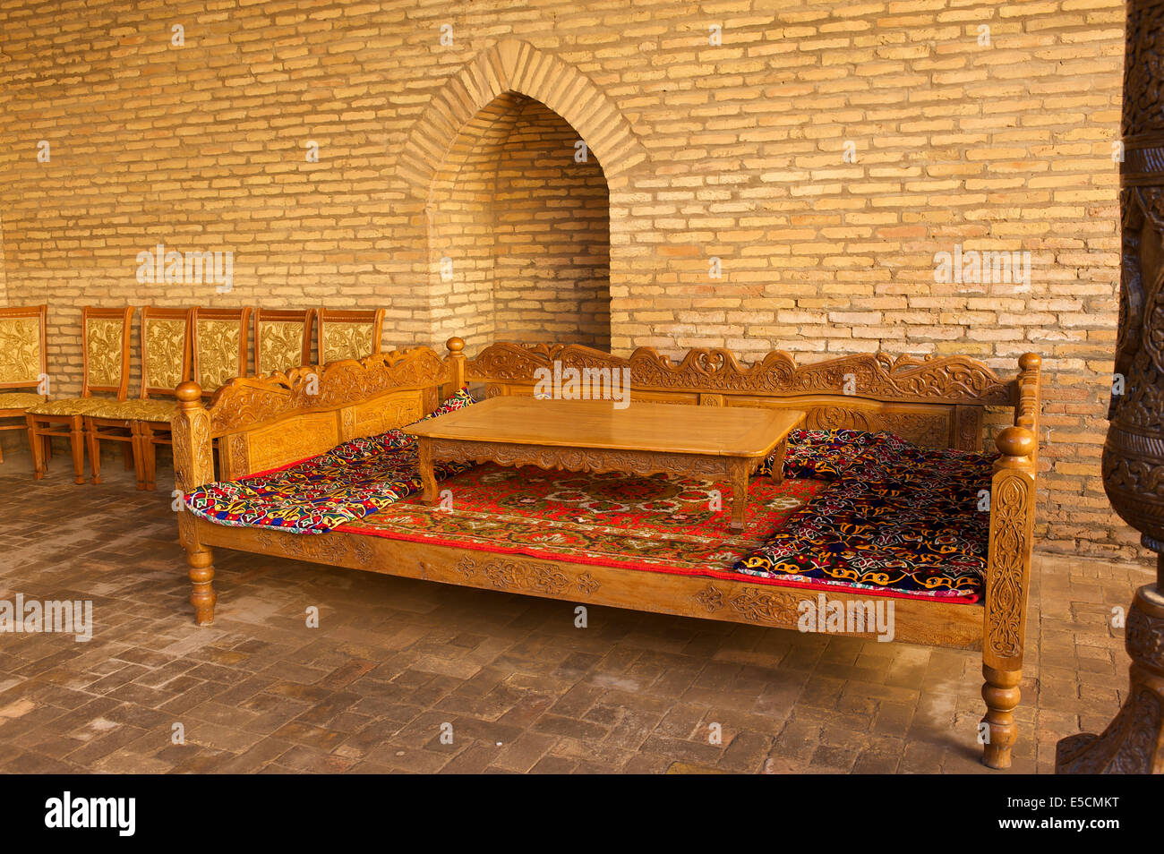 Traditional "bed table" at the memorial, Pahlavan Mahmud mausoleum ...