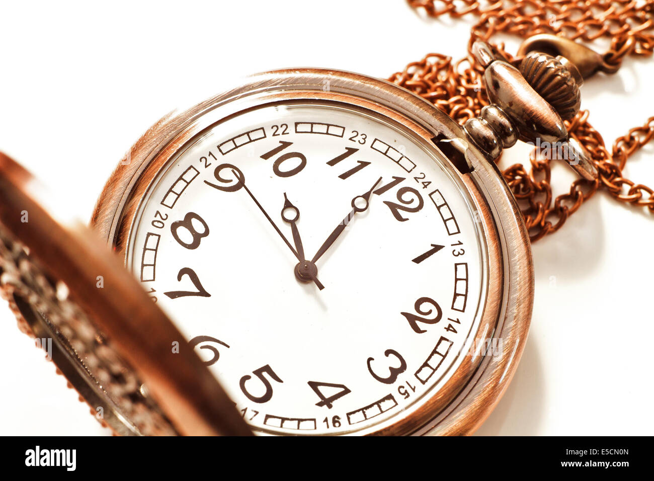 Beautiful photos of vintage watches on a chain. Isolated on white Stock ...