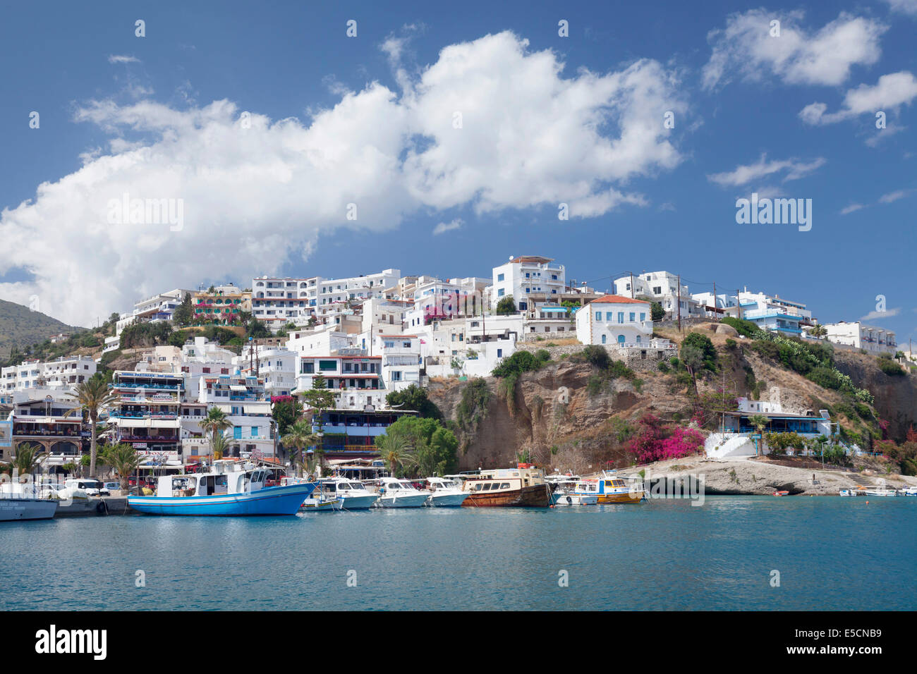 The seaside village of Agia Galini, Crete, Greece Stock Photo - Alamy