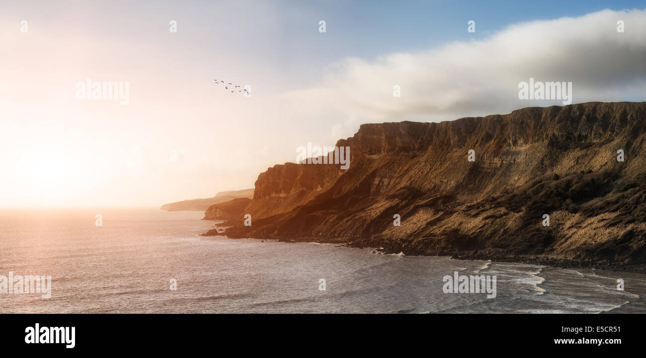 Beautiful sea landscape image during stunning sunset Stock Photo - Alamy