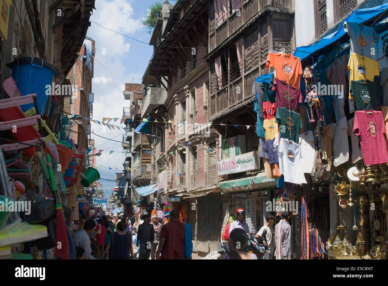 The back streets and shopping district of Thamel, Kathmandu, Nepal ...