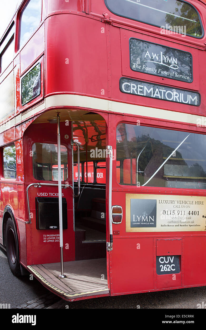 Rear view of routemaster bus Stock Photo - Alamy