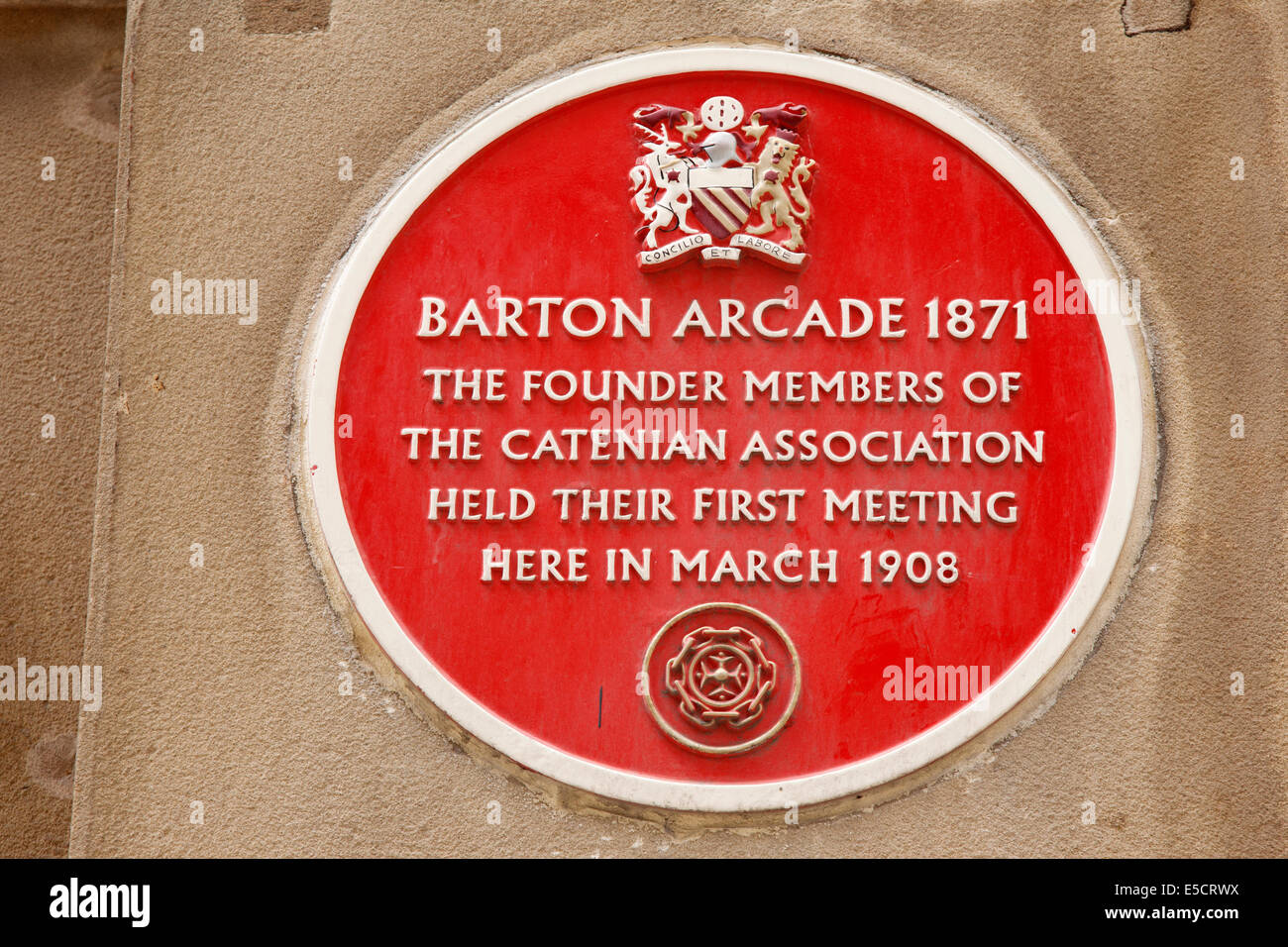 Barton Shopping Arcade Plaque, Manchester, England, UK Stock Photo - Alamy