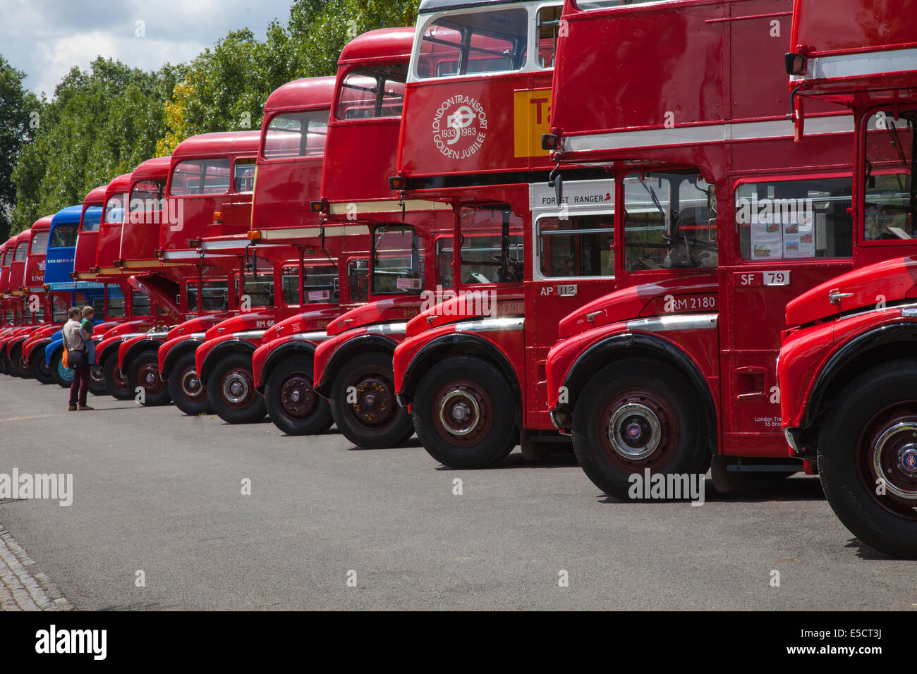 Row of buses, Routemaster Stock Photo - Alamy