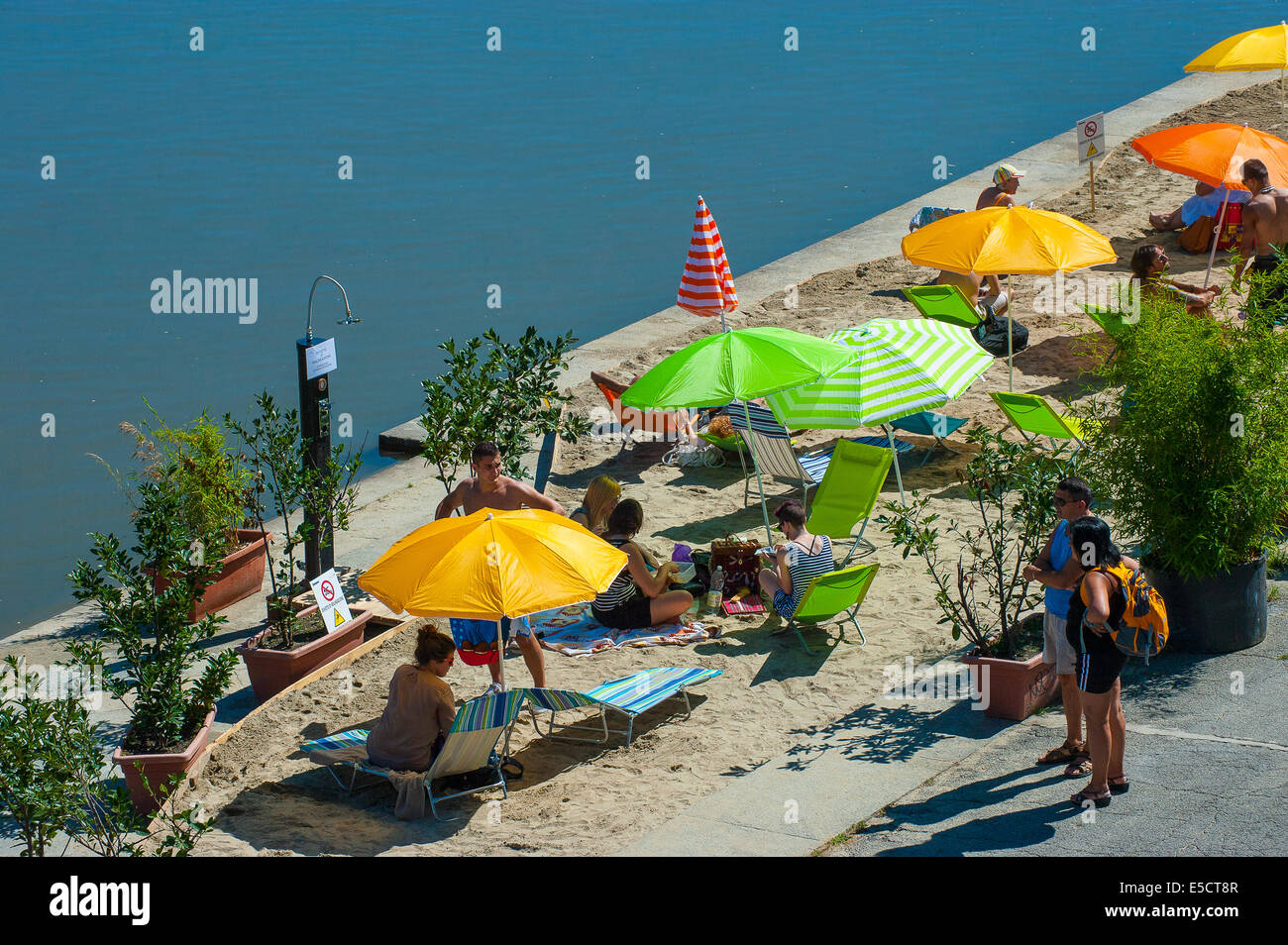 Italy Piedmont Turin Murazzi Beach along the river Po Stock Photo - Alamy