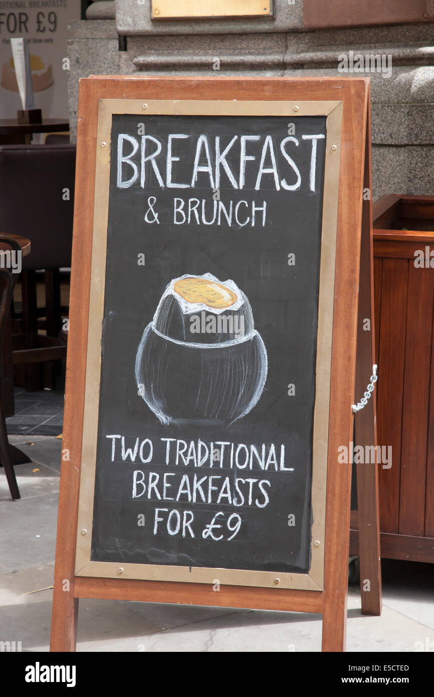 Breakfast Menu Board and Sign, Manchester, England, UK Stock Photo - Alamy